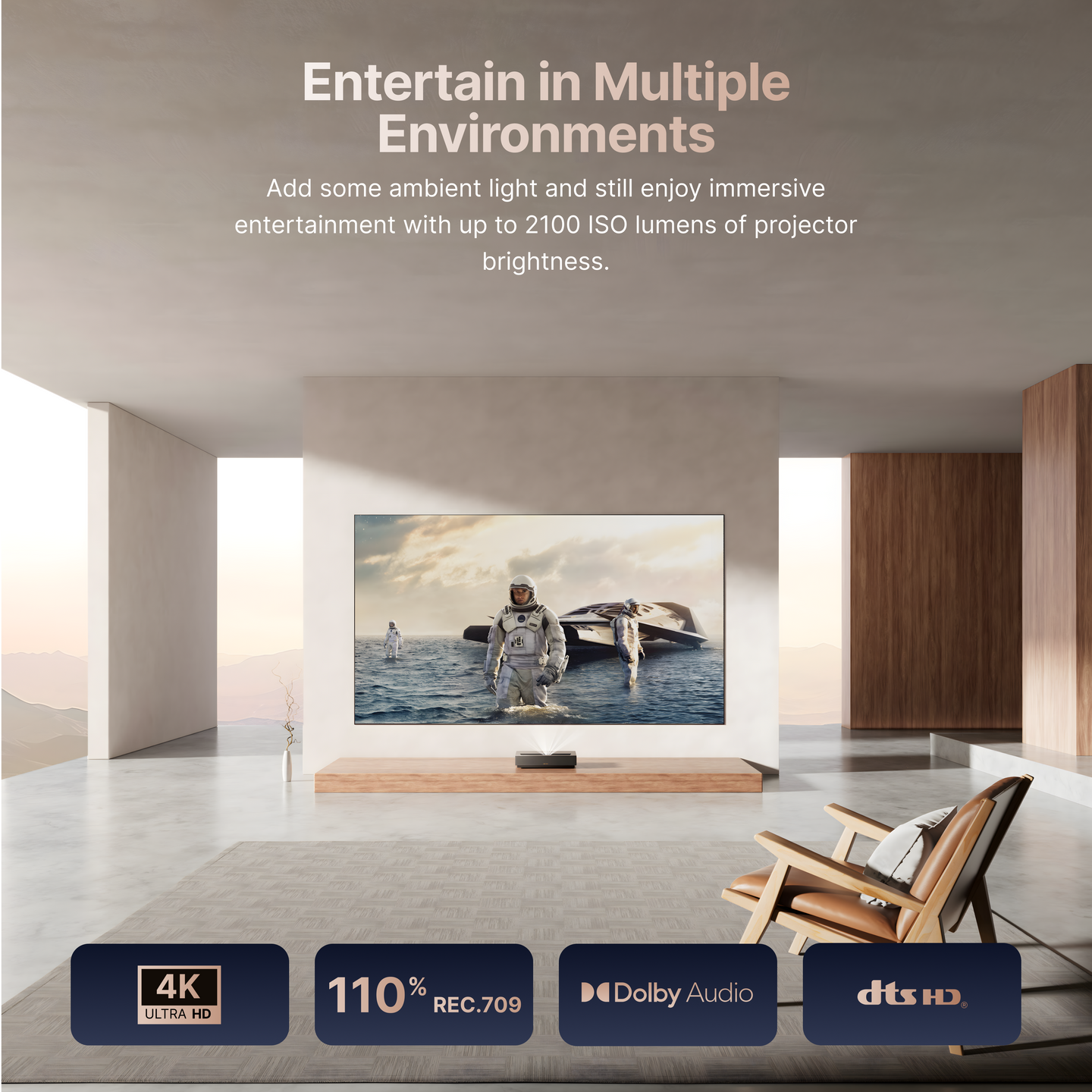 Formovie Cinema Edge 4K UST Laser Projector Featuring Google TV with N ...